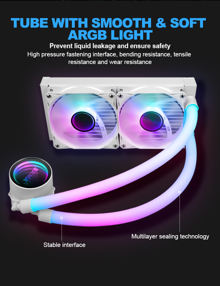 SAMA 240mm Cpu Liquid Cooler ARGB 240 AIO With Infinity Mirror Aluminum ...