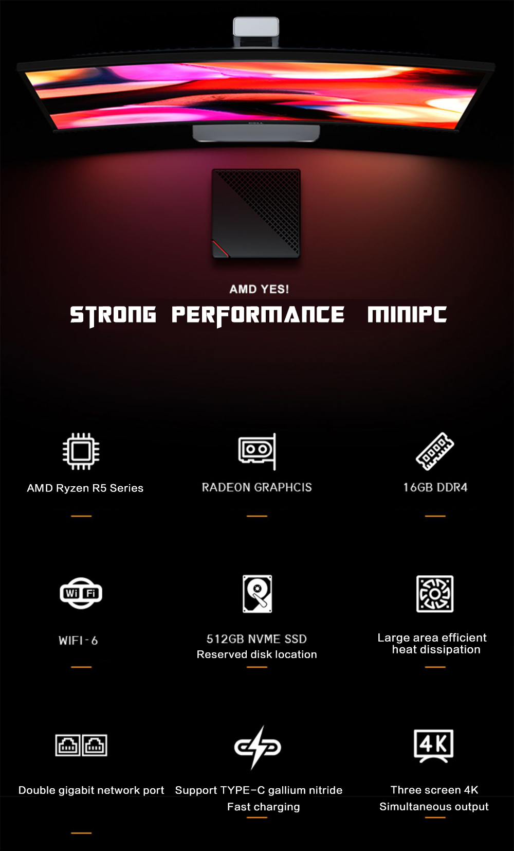 51RISC AMD Ryzen R7 5825U Mini PC 8G 16G 32G RAM with Vega Graphics 4K ...