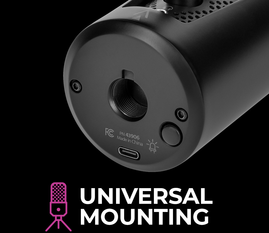 Monoprice Sentry Streaming Microphone, 4 Pickup/Polar Patterns, USB-C ...