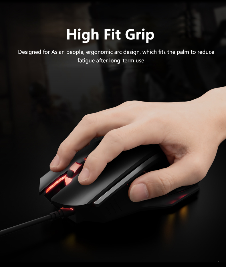 AJAZZ AJ120 USB Wired Gaming Mouse Backlit 6 buttons 8000 DPI Macro ...