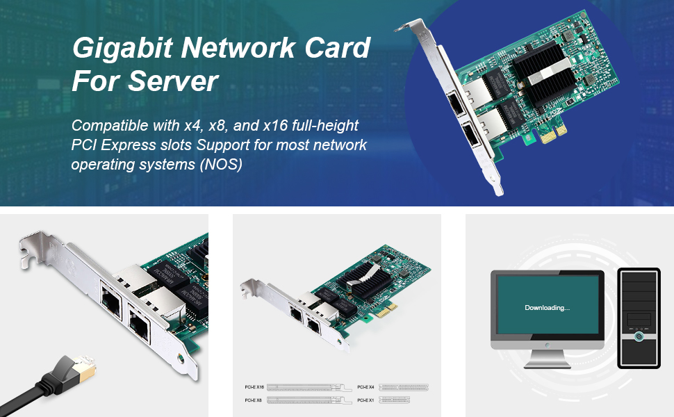 10/100/1000Mbps Gigabit Ethernet PCI Express NIC Network Card, with Intel 82571 Controller ...