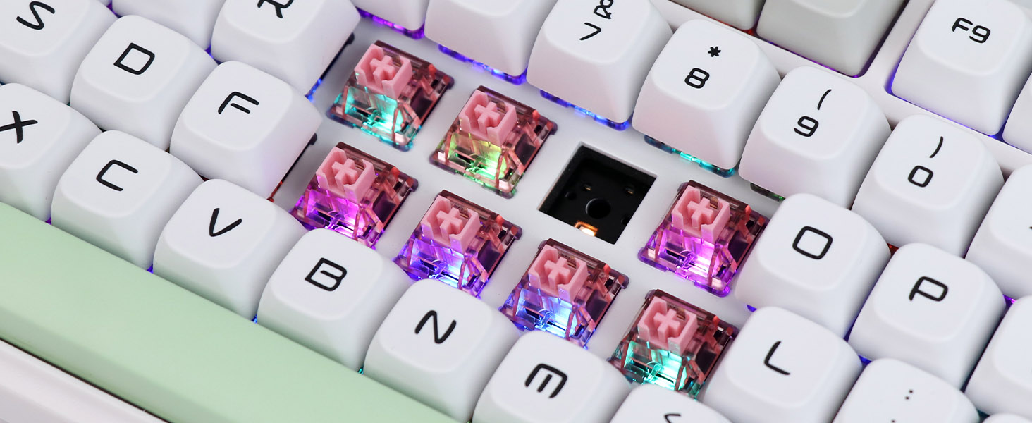 EPOMAKER TH80-X Gasket Mechanical Keyboard, 75% Layout Triple Mode Hot ...