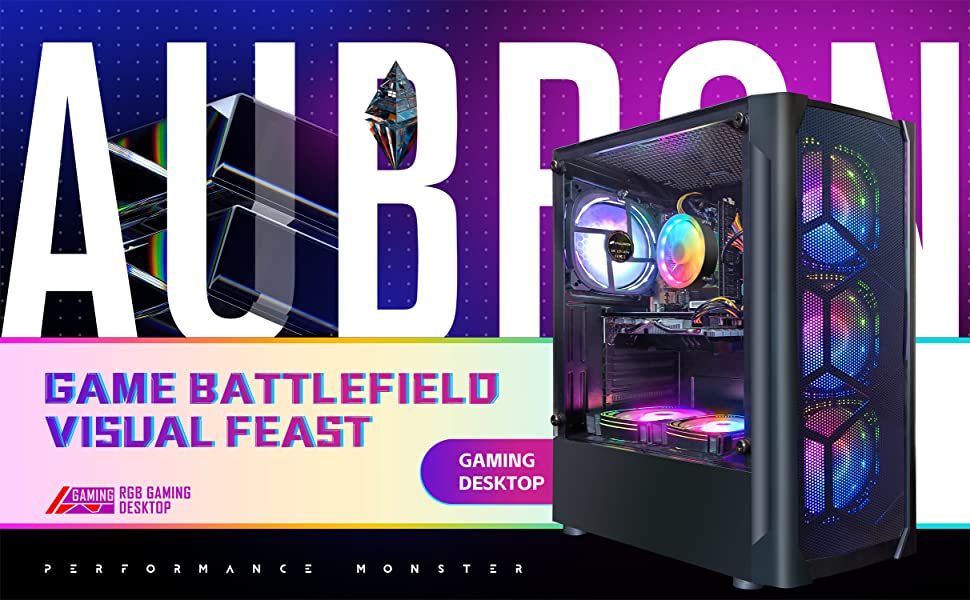 STGAubron Gaming PC Diamond Black,Intel Core i7 up to 3.8G,16G,1TB SSD ...