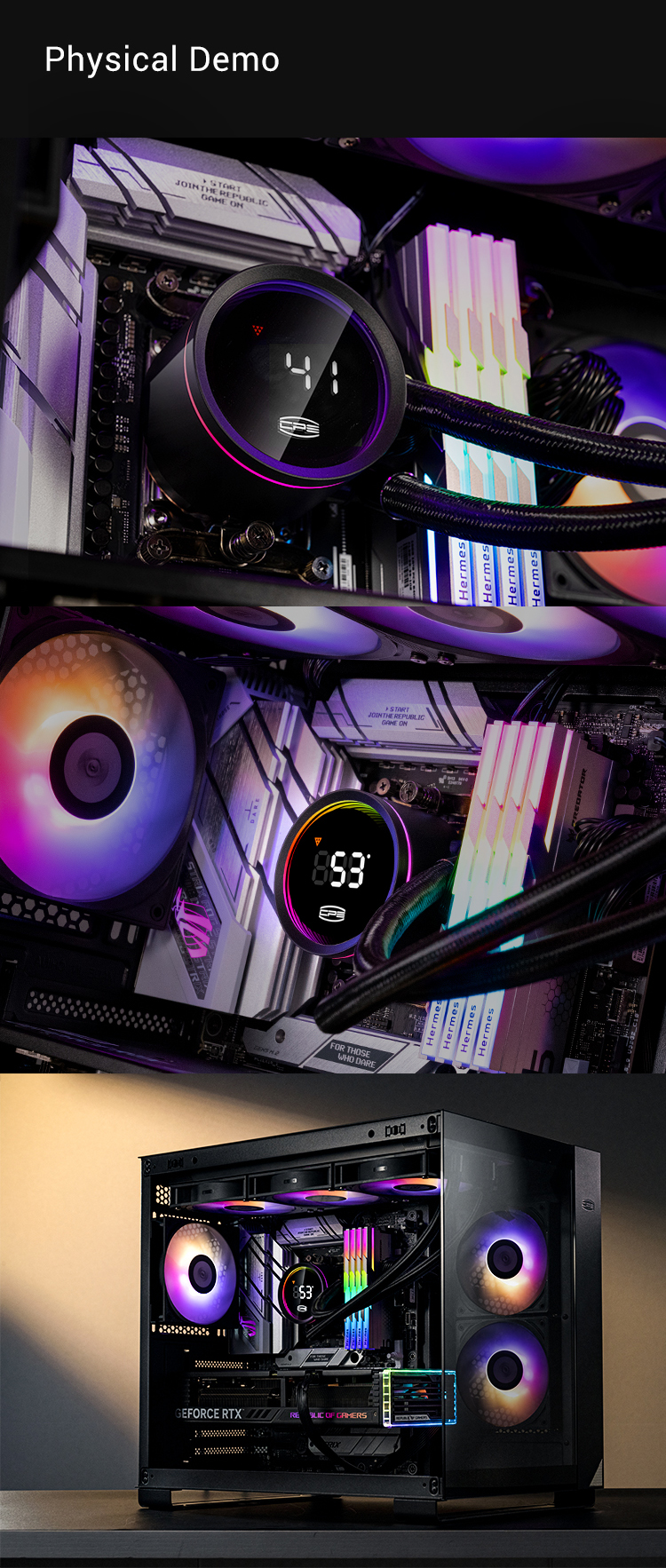 PCCOOLER CPS DA360 Pro ARGB Digital BK AIO CPU Liquid Cooler, 270° Rotatable Digital Display ...