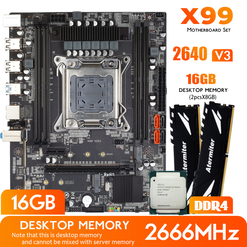 Atermiter D4 DDR4 X99 Motherboard Set with Xeon E5 2640 V3 Atermiter D4 DDR4 X99 Motherboard Set with Xeon E5 2640 V3