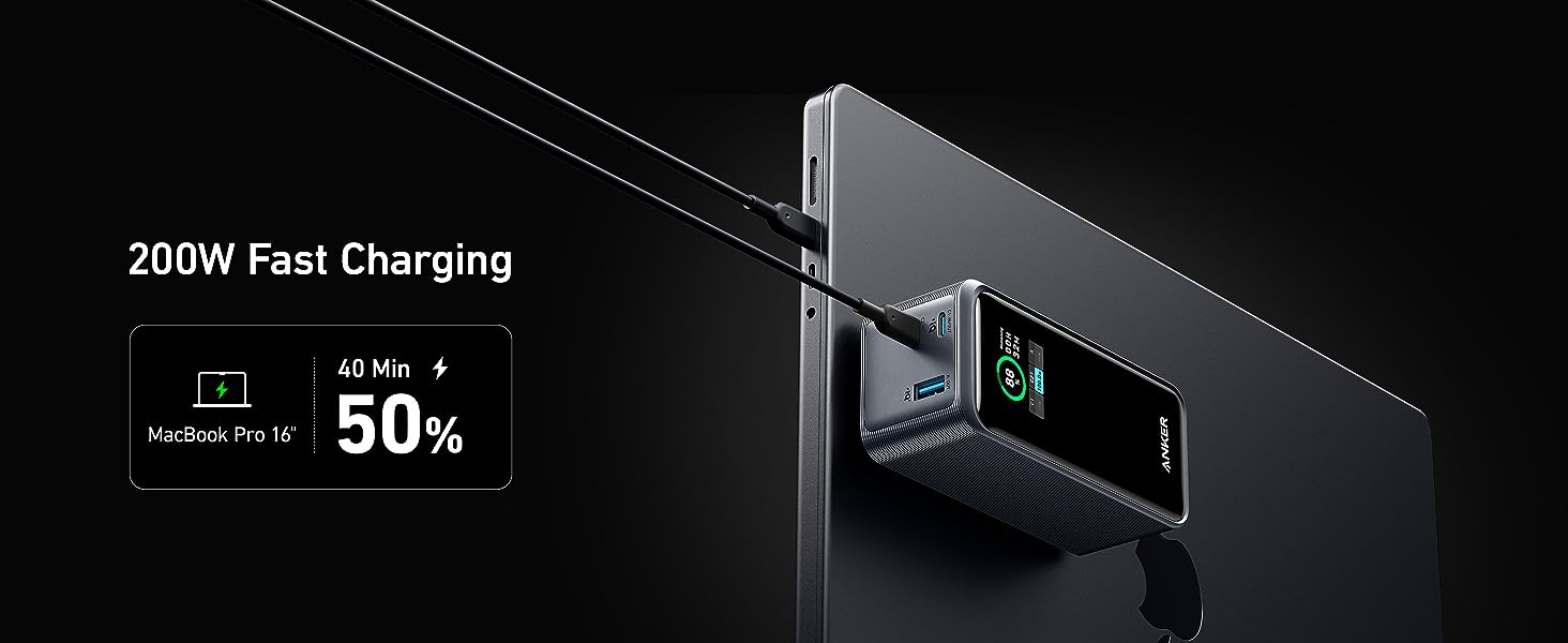 Anker Prime Power Bank, 20,000mAh Portable Charger with 200W Output ...