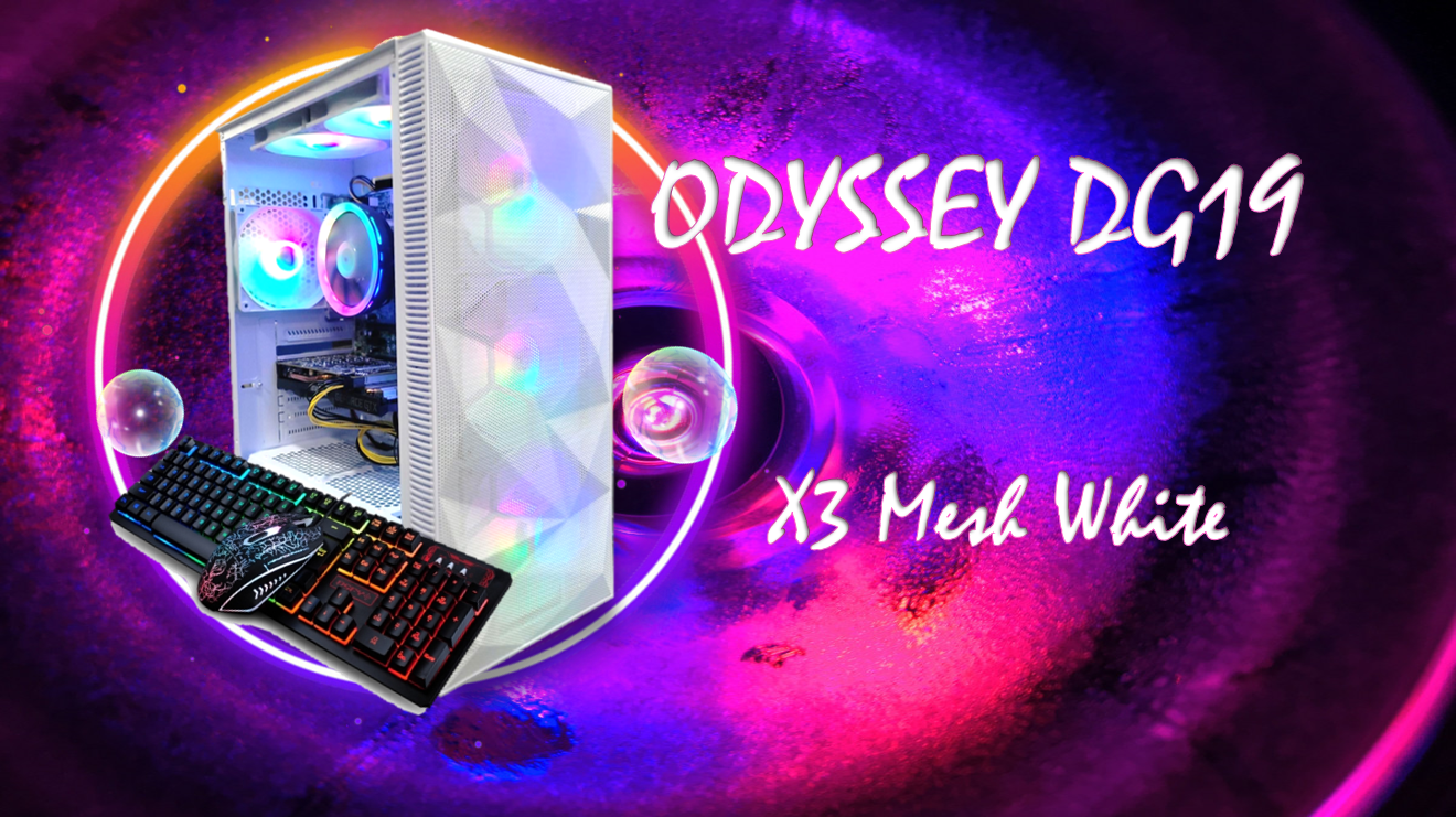 Odyssey DG19 Custom Gaming PC, White ATX LED Gaming Case, RGB LED Fans, Intel Core i5 2.7GHz ...