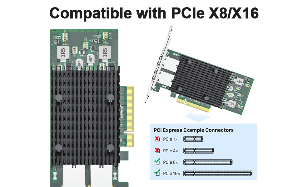 10Gtek For Intel X540-T2 Ethernet Adapter with Intel X540 Controller ...