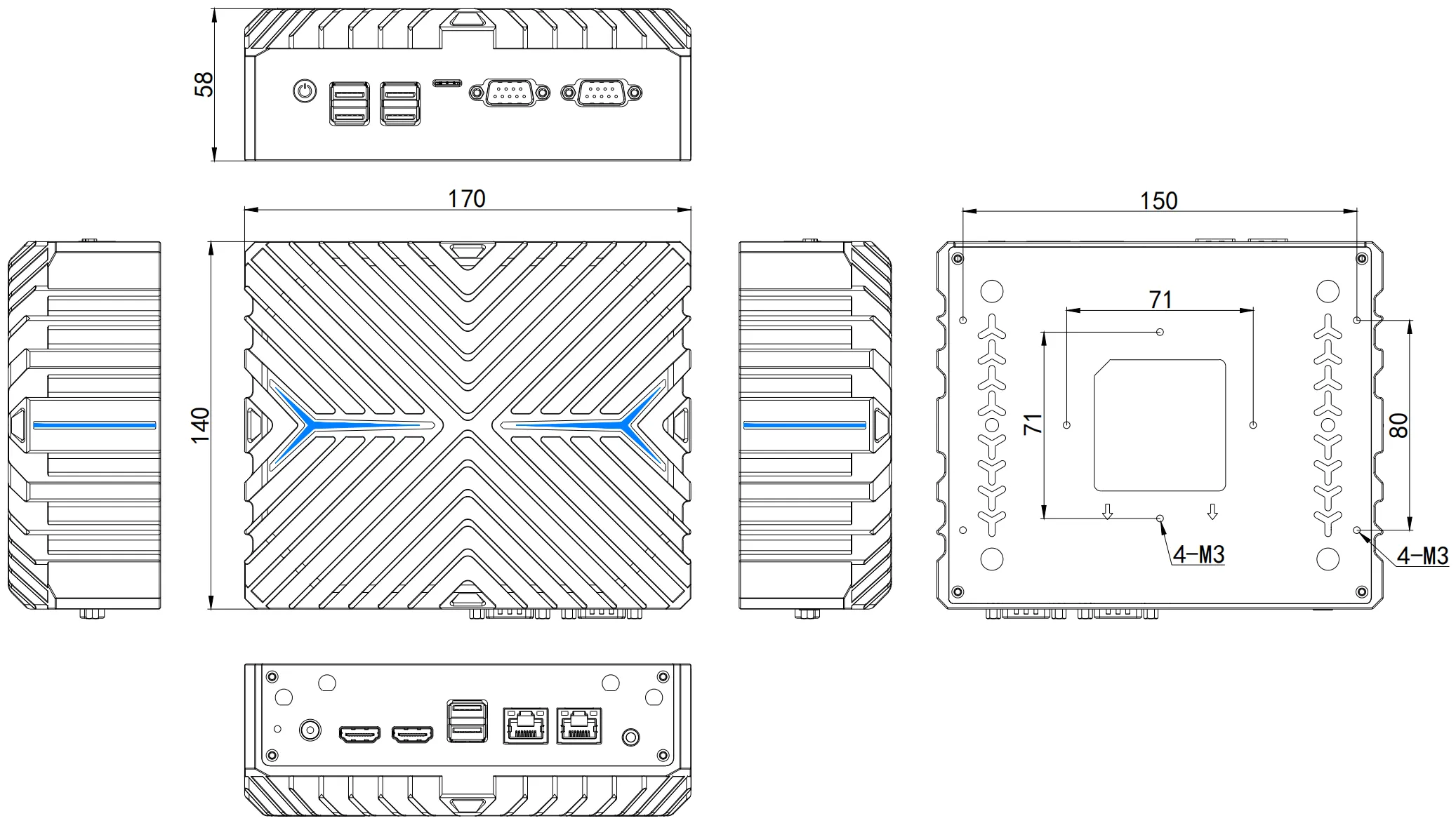 Fanless Mini PC, 12th Gen Mini Computer, Intel Core I5 1235U, N6 ...