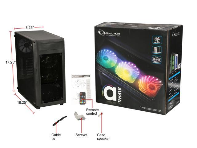 RAIDMAX ALPHA Prime ALPHA-TTB Black ATX Mid Tower Computer Case ...
