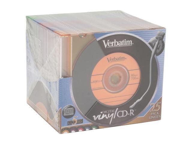 Verbatim 700MB 52X CD-R 25 Packs Slim Cases Digital Vinyl Disc - Newegg.com