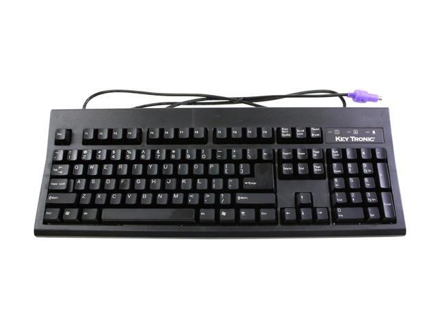 KeyTronic KT800PS2BUS-C Black 104 Normal Keys PS/2 Wired Standard ...