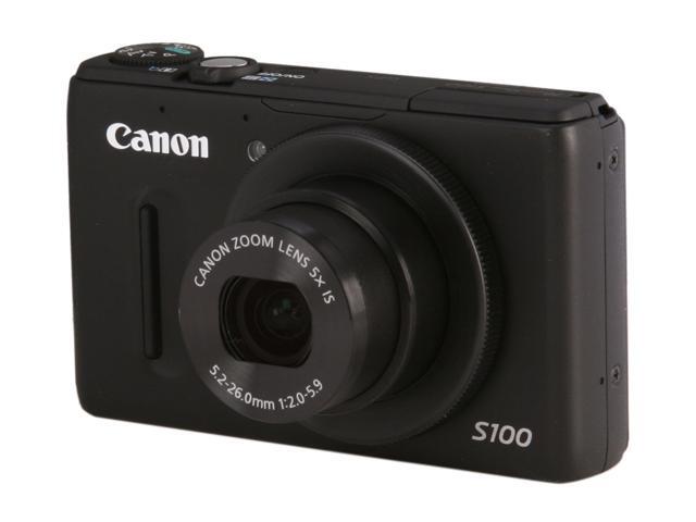 Canon PowerShot S100 Black 12.1 MP 5X Optical Zoom 24mm Wide Angle ...