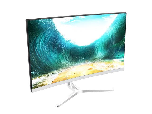 VIOTEK NB24CW White 24" Curved Gaming Monitor with Speakers, Bezel-less ...