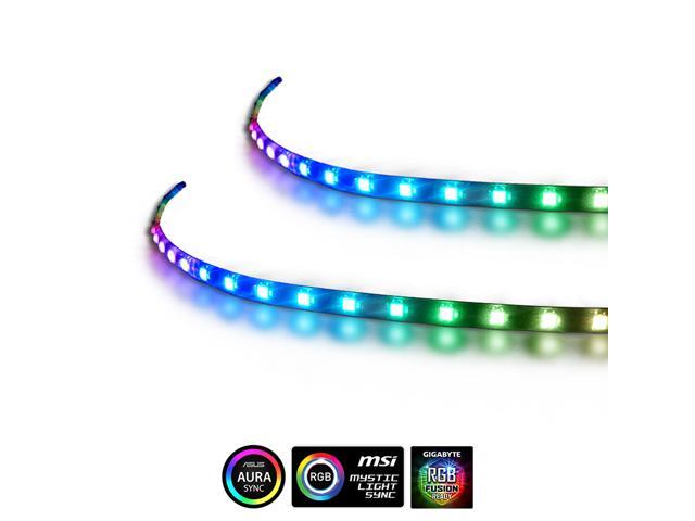 Extended Computer Magnetic 5V 3 Pin LED Strip - 2PCS RGB LED Strip ...