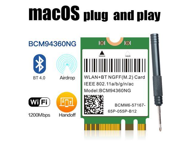 Plug & Play Hackintosh macOS M.2 NGFF BCM94360NG Wifi 802.11ac ...