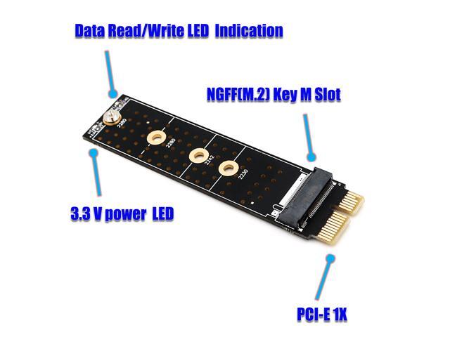 NGFF(M.2) nvme M key SSD to PCI- E 1X Adapter(vertical installation ...