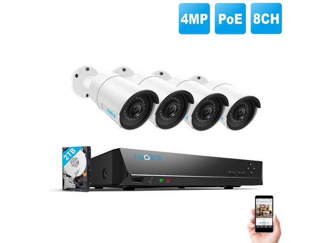 Reolink 8CH 5MP PoE Home Security Camera System, 4 x Wired 5MP Outdoor ...