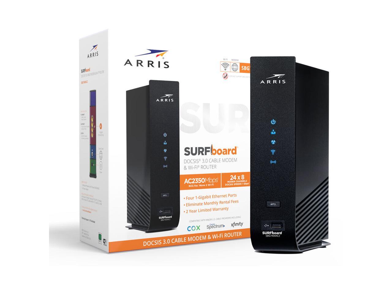 Arris SBG7400AC2 SURFboard® DOCSIS® 3.0 Cable Modem & Wi-Fi® Router ...