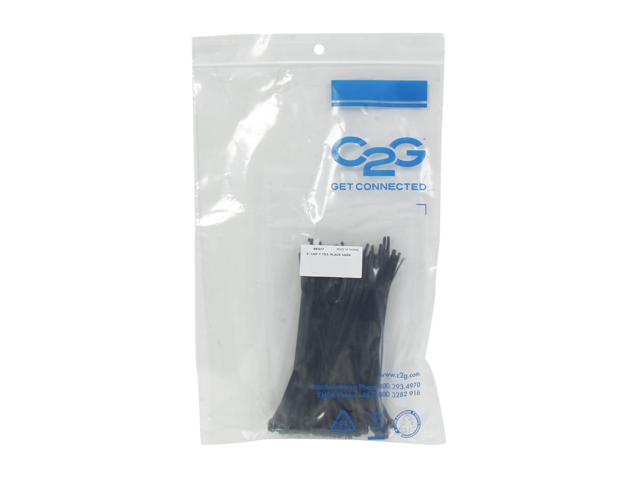 C2G/Cables To Go 43037 Cable Ties - 100 Pack (Black) 757120430377| eBay