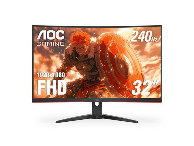 NeweggBusiness AOC C32G2ZE 32 Curved Frameless Gaming Monitor Full HD 1920x1080 VA 0.5ms 240Hz AMD FreeSync Premium DP HDMI VGA VESA 3 3 1 Re Spawn Program Xbox PS5 Switch Black