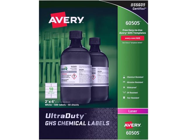 Inkjet Printers Avery UltraDuty Waterproof Laser GHS Chemical Labels, 3 ...