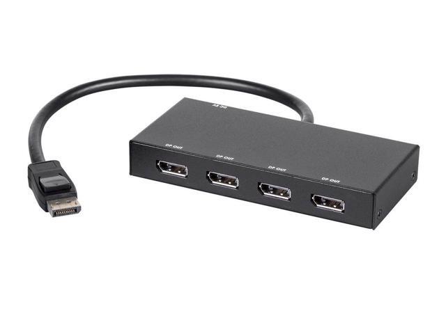Monoprice 4-Port DisplayPort 1.2 to DisplayPort Multi-Stream Transport (MST) Hub, DP to DP ...