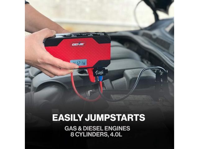 NeweggBusiness Genie ReliaVolt 400A Peak 12000mAh Car Jump Starter and Battery Booster Phone Charger Portable Power Pack Safely Jumpstart Your Car Charge Your Phone Easily