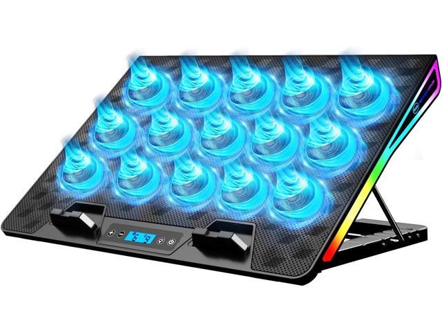NeweggBusiness Laptop Cooling Pad Gaming Laptop Fan Cooling Pad with 15 Quiet Fans RGB Laptop Cooler for 15.6 17.3 Inch 4 Height Stands 2 USB Ports AA2