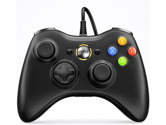 NeweggBusiness PC Controller Wired Controller Compatible with Microsoft Xbox 360 Slim PC Windows 10 8 7 with Upgraded Joystick Double Shock Enhanced