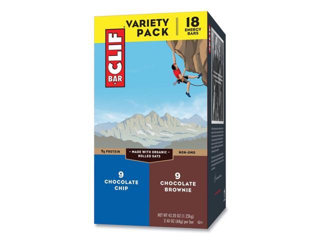 CLIF Bar Variety Pack Chocolate Chip and Chocolate Brownie Energy Bars ...