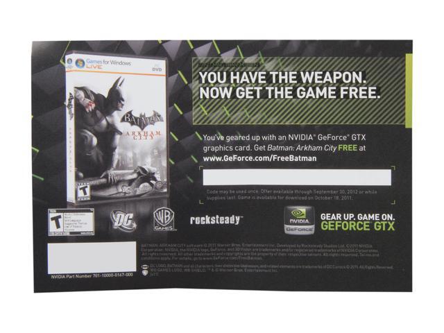 NVIDIA Gift - BATMAN Arkham City Game Coupon - Newegg.com