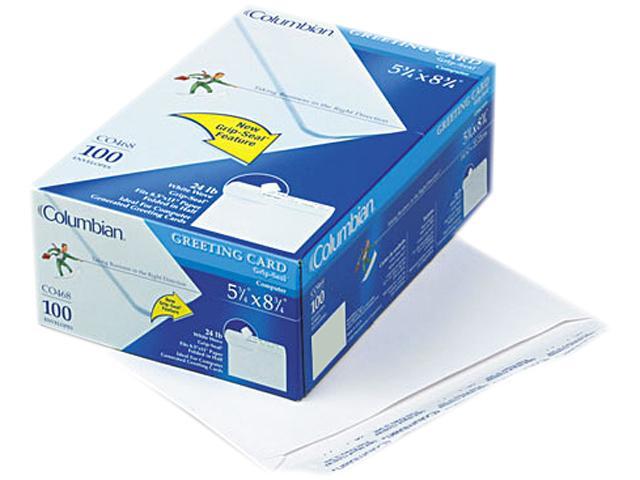 Columbian Greeting Card Envelope Grip Seal A9 5 3/4 x 8 3/4 White 100 ...