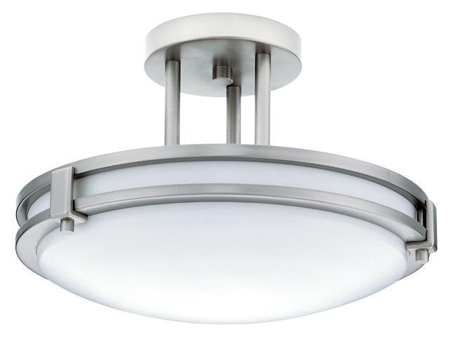 Lithonia Lighting White 13" 26 Watt Brushed Nickel Fluorescent Round ...