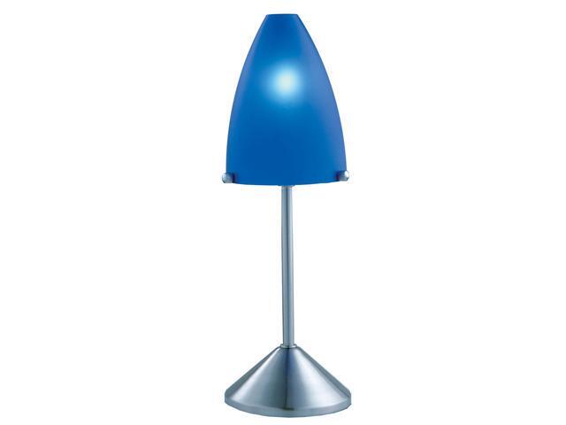 Normande Lighting Blue & Steel Accent Lamp With Bulb Brushed stainless ...