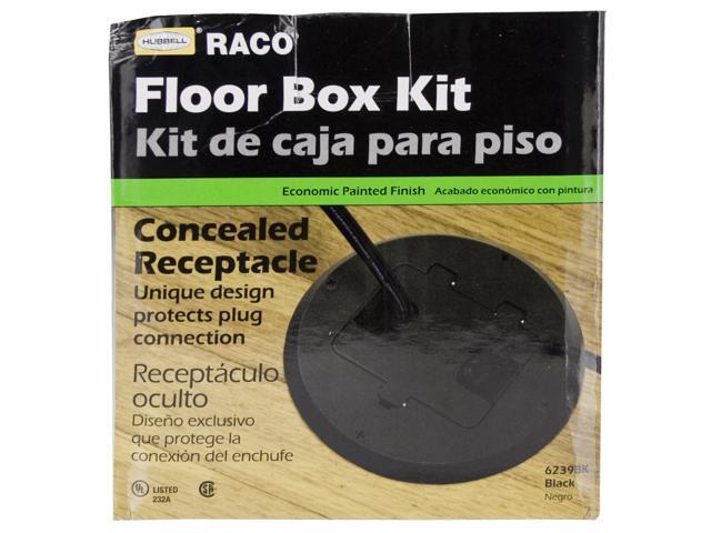 Hubbell Raco 6239BK Black Concealed Receptacle Floor Box Kit - Newegg.com