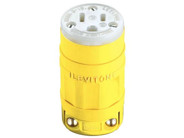 Leviton 065-01547 15 Amp Yellow Industrial Grade Straight Blade ...