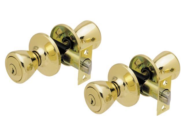Ultra Hardware 44071 Polished Brass Entry Lockset - Newegg.com