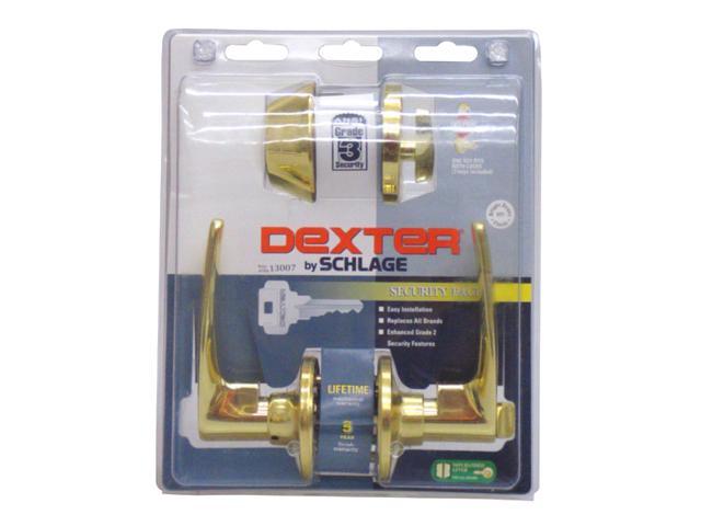 Dexter JC60VJ54VDOV605 Bright Brass Dover Keyed Entry Lever & Deadbolt ...
