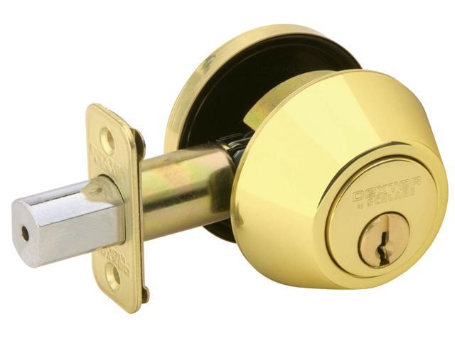 Dexter JD60V605 Bright Brass Single Cylinder Deadbolts - Newegg.com