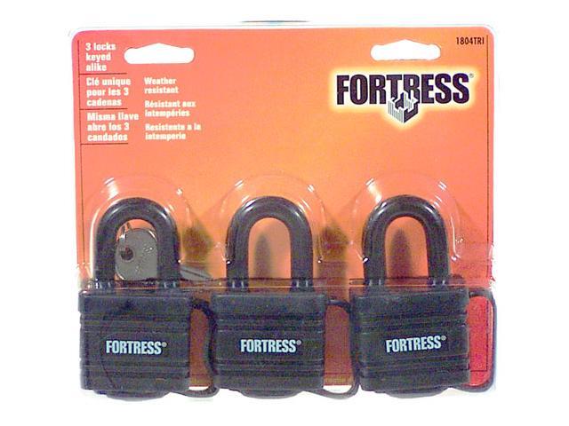 Fortress 1804TRI 3 Count 1-9/16" Black Weatherproof Padlocks - Newegg.com