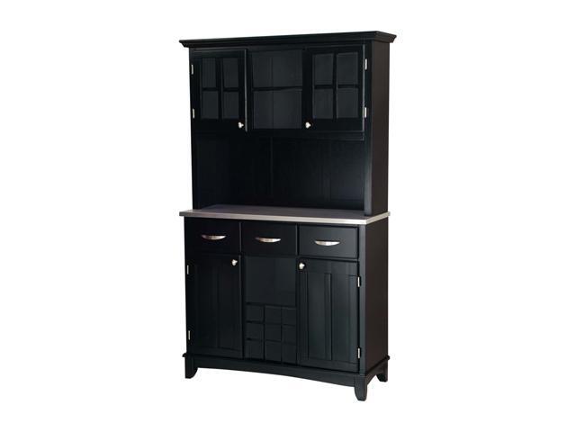 Home Styles 5100-0043-42 Black Buffet Server with Stainless Steel Top ...