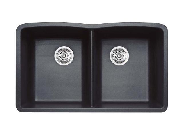 Blanco 440184 Diamond Equal Double Bowl Silgranit II Undermount Kitchen ...