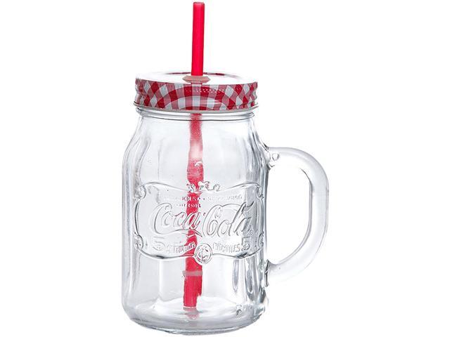 Coca-Cola Country Classic 4 pc 20 oz. Mason Jar W/Lid & Straw - Clear ...