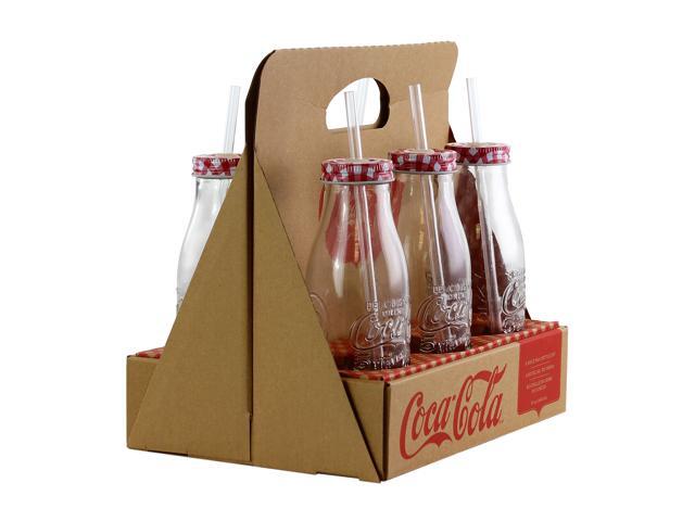 Coca-Cola Classic 6 Piece 15 Ounce Drinking Glass Bottle Set - Newegg.com