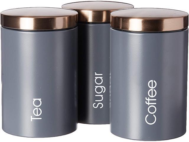 MegaChef Essential Kitchen Storage 3 Piece Labeled Canister Set in ...