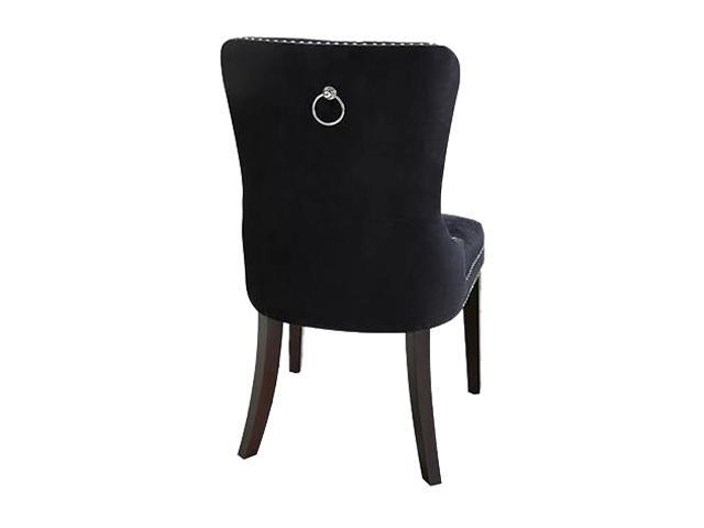 Hi-Line Gift Button Tufted Velvet Chair - Black (Set of 2) - Newegg.ca