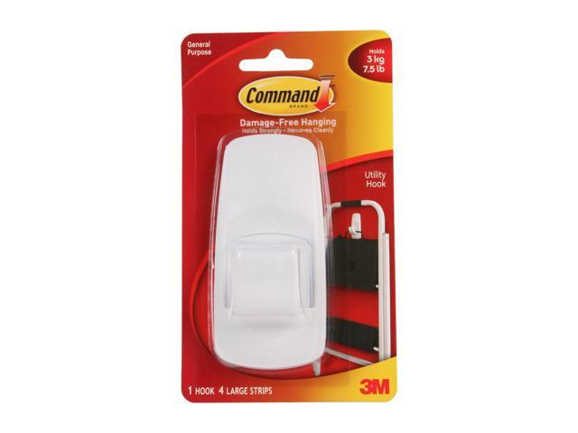 3M Command 17004 Jumbo Hook, White, 1 Hook, 4 Strips - Newegg.com
