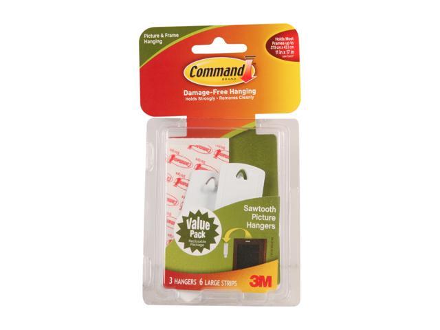 3M Command 17042 Sawtooth Picture Hanging Hooks Value Pack, White, 3 ...