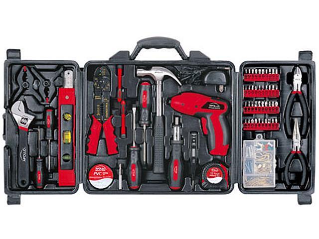 Apollo Precision Tools 161 Piece Household Tool Kit with 4.8 Volt ...